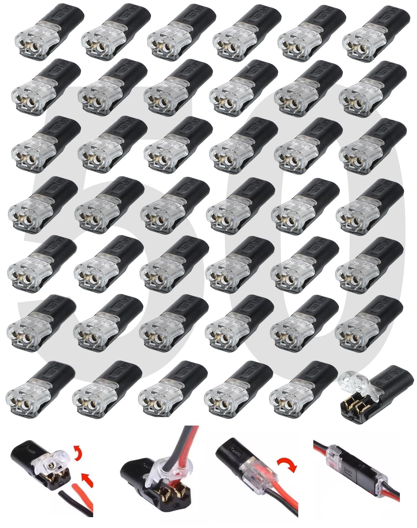 Double-Wire Plug-in Connector LED Light Strip Connectors 2 Pin, Double ...