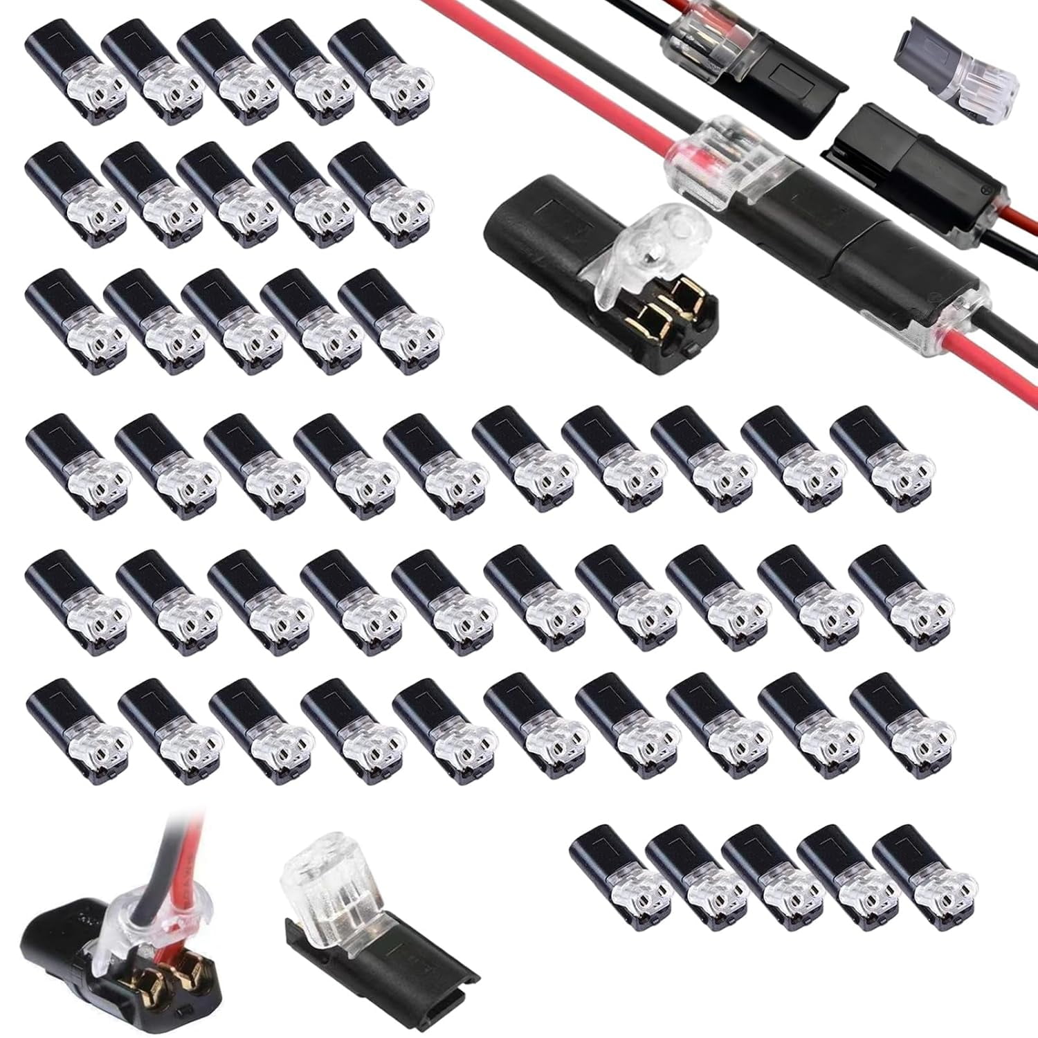 Double-Wire Plug-in Connector Led Light Strip Connectors 2 Pin, Double ...