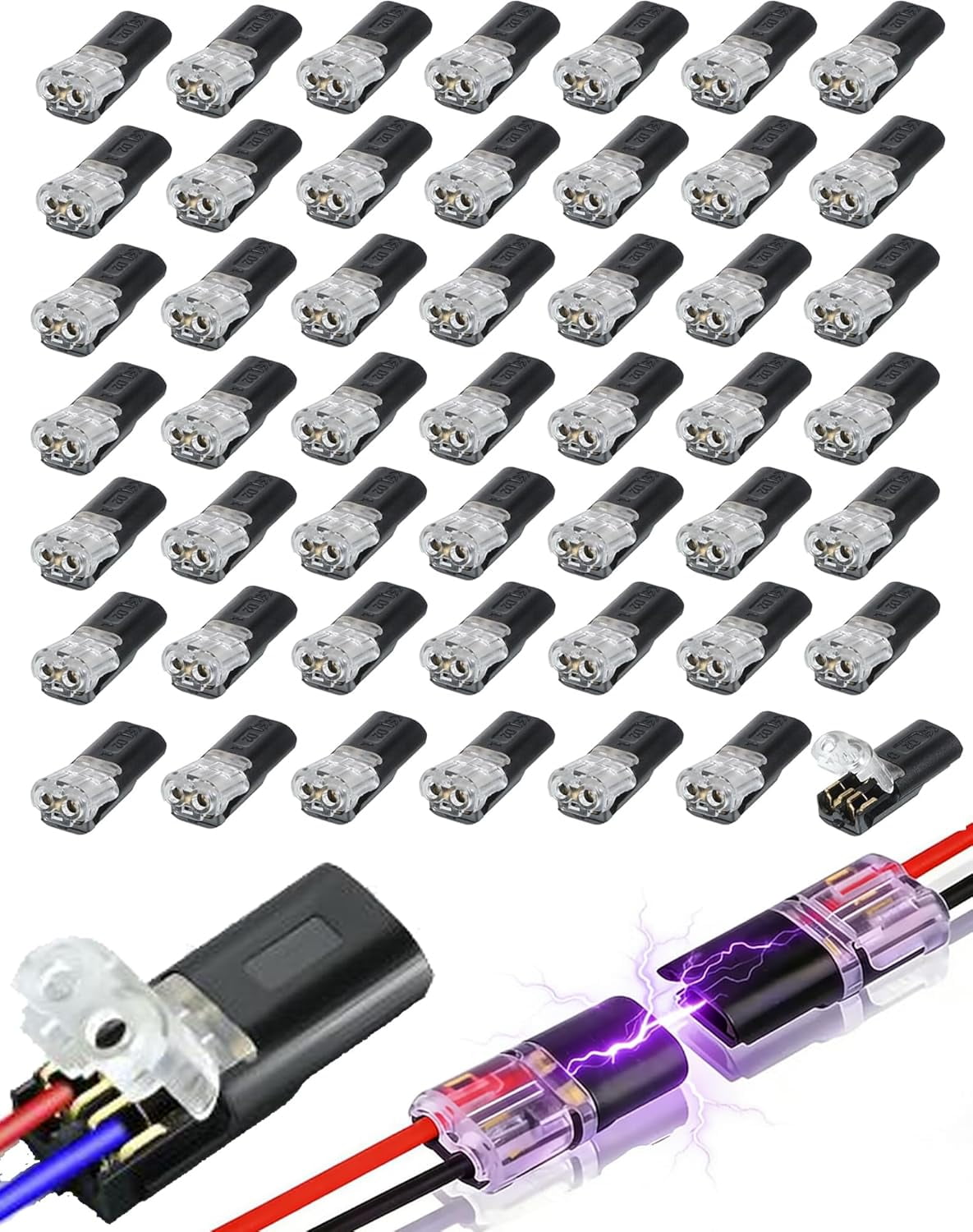 Double-Wire Plug-in Connector Led Light Strip Connectors 2 Pin, Double ...