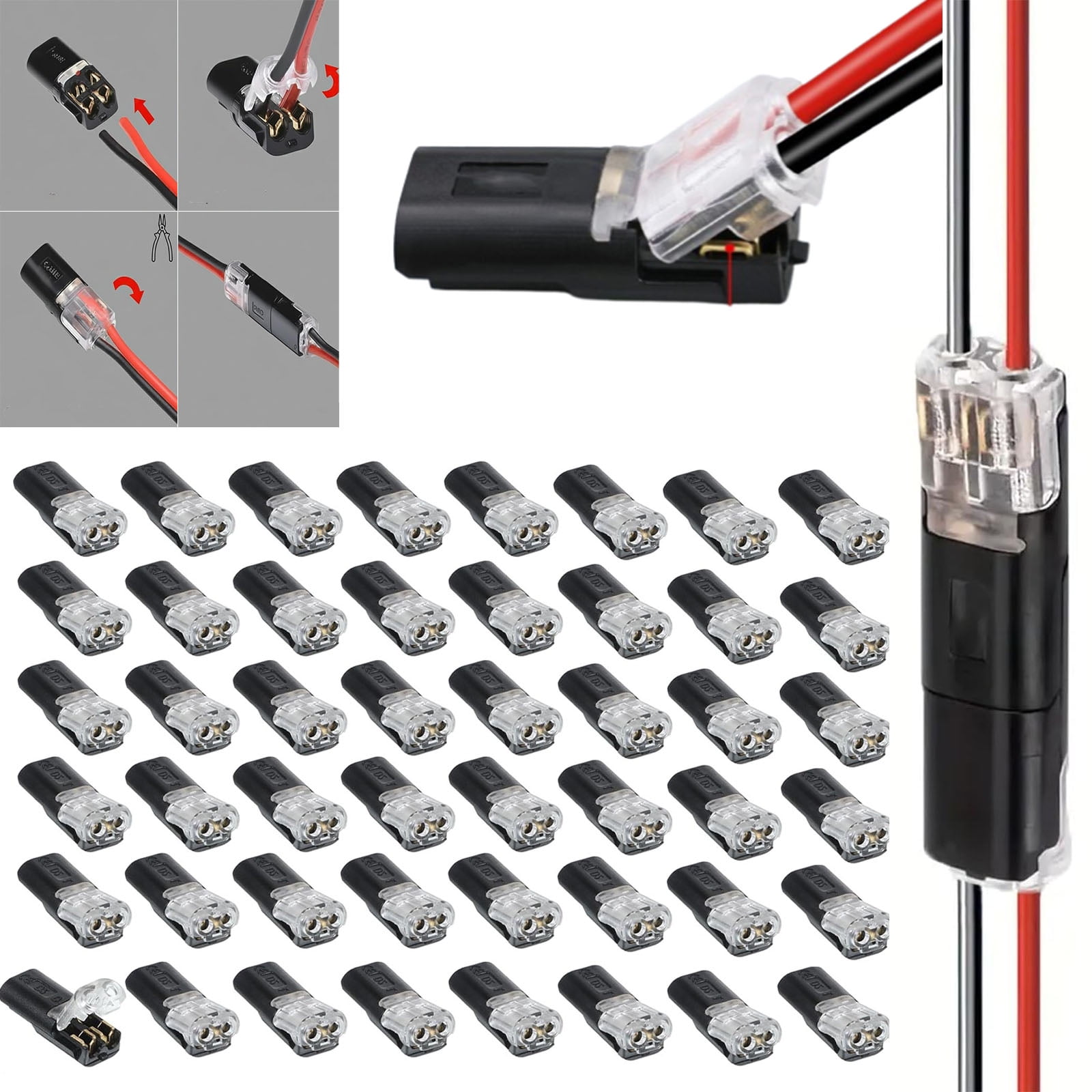 Double-Wire Plug-in Connector Led Light Strip Connectors 2 Pin, Double ...