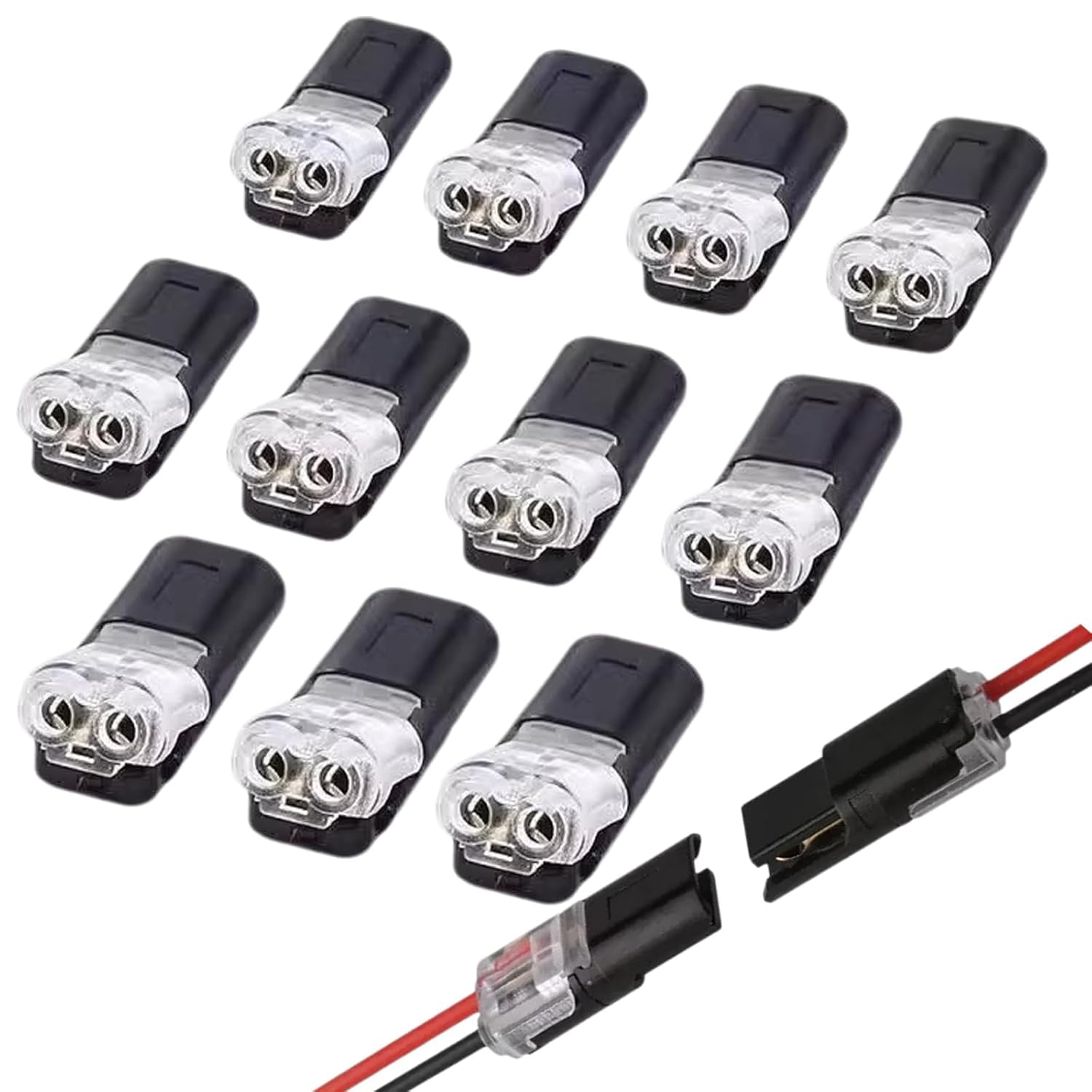 Double-Wire Plug-in Connector with Locking Buckle, Multi-Purpose Snap ...