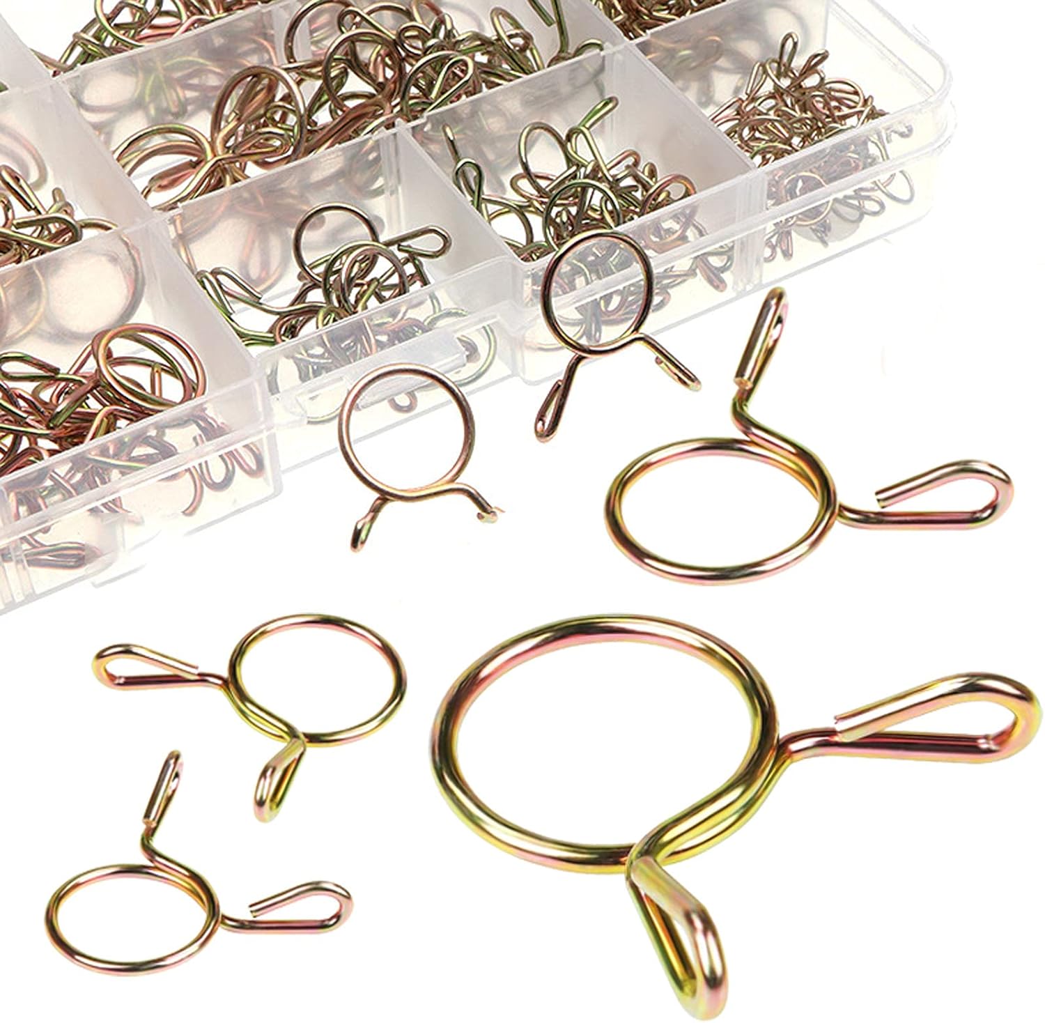 Double Wire Spring Hose Clamp Set, Stainless Steel Corrosion Resistant ...