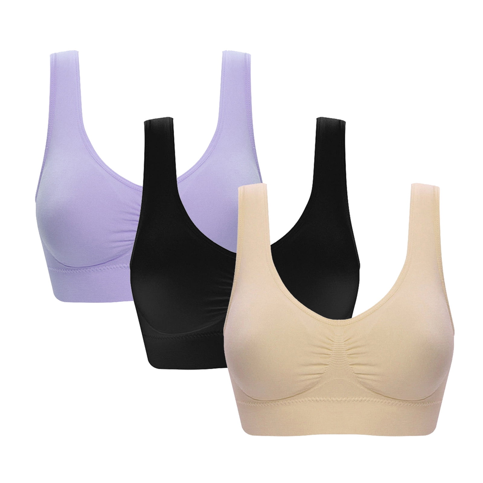 Double Women Plus Size Strapless Bra Bandeau Tube Removable Padded Top