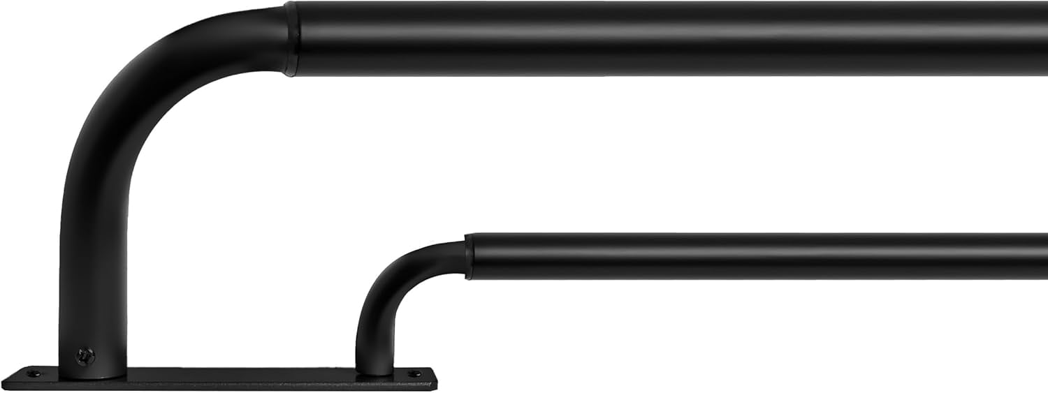 Double Wrap Around Blackout Curtain Rod Set - 1-inch Diameter Front Rod ...