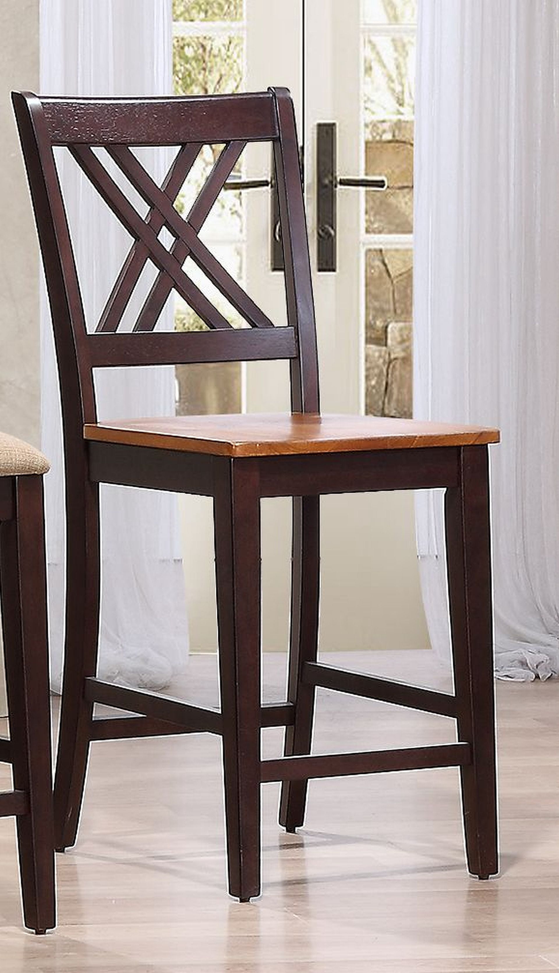 Double X-Back Counter Stool In Whiskey Mocha - Walmart.com