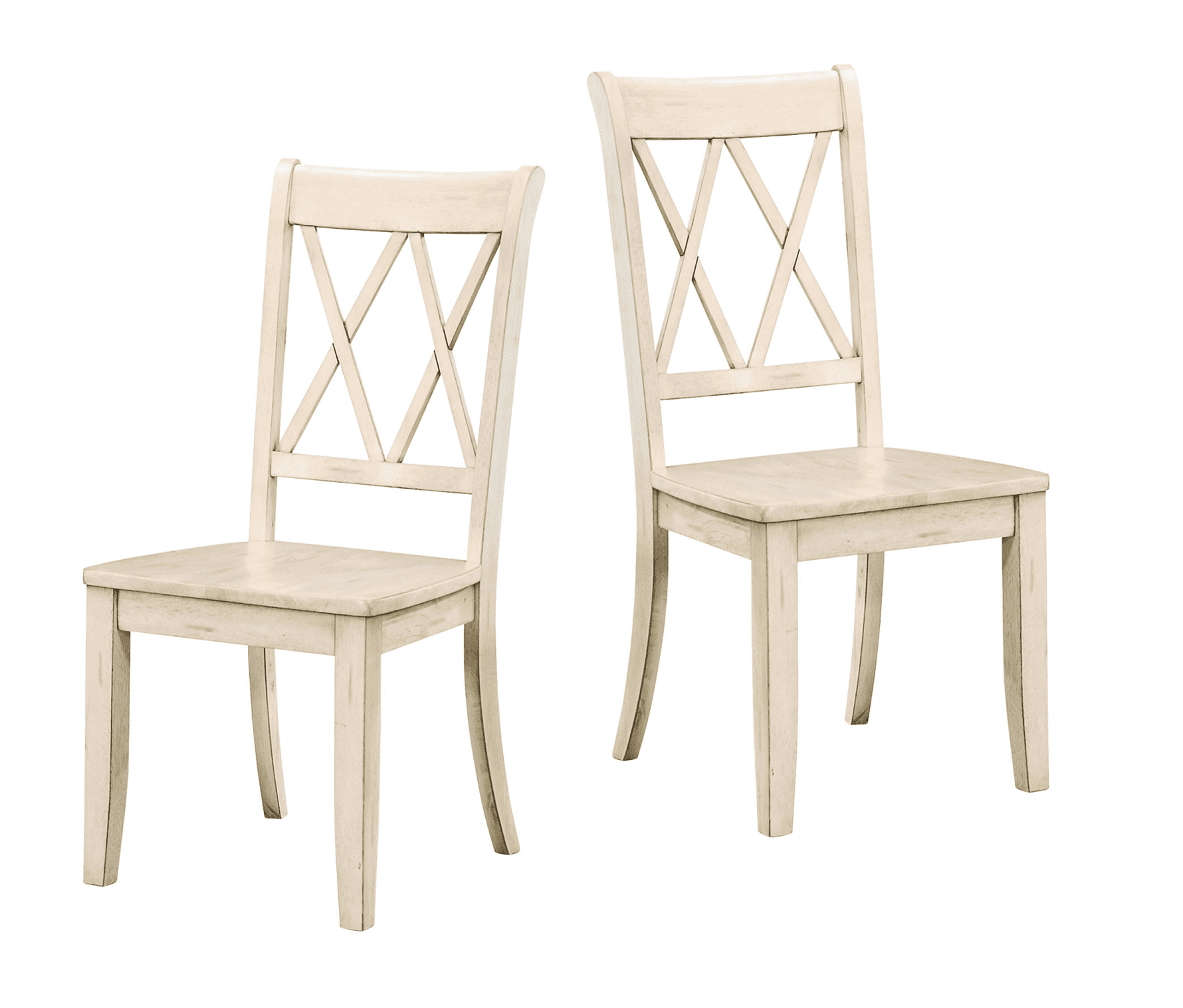Double-X-Back Dining Chairs Set of 2, Transitional Bistro Style Side ...