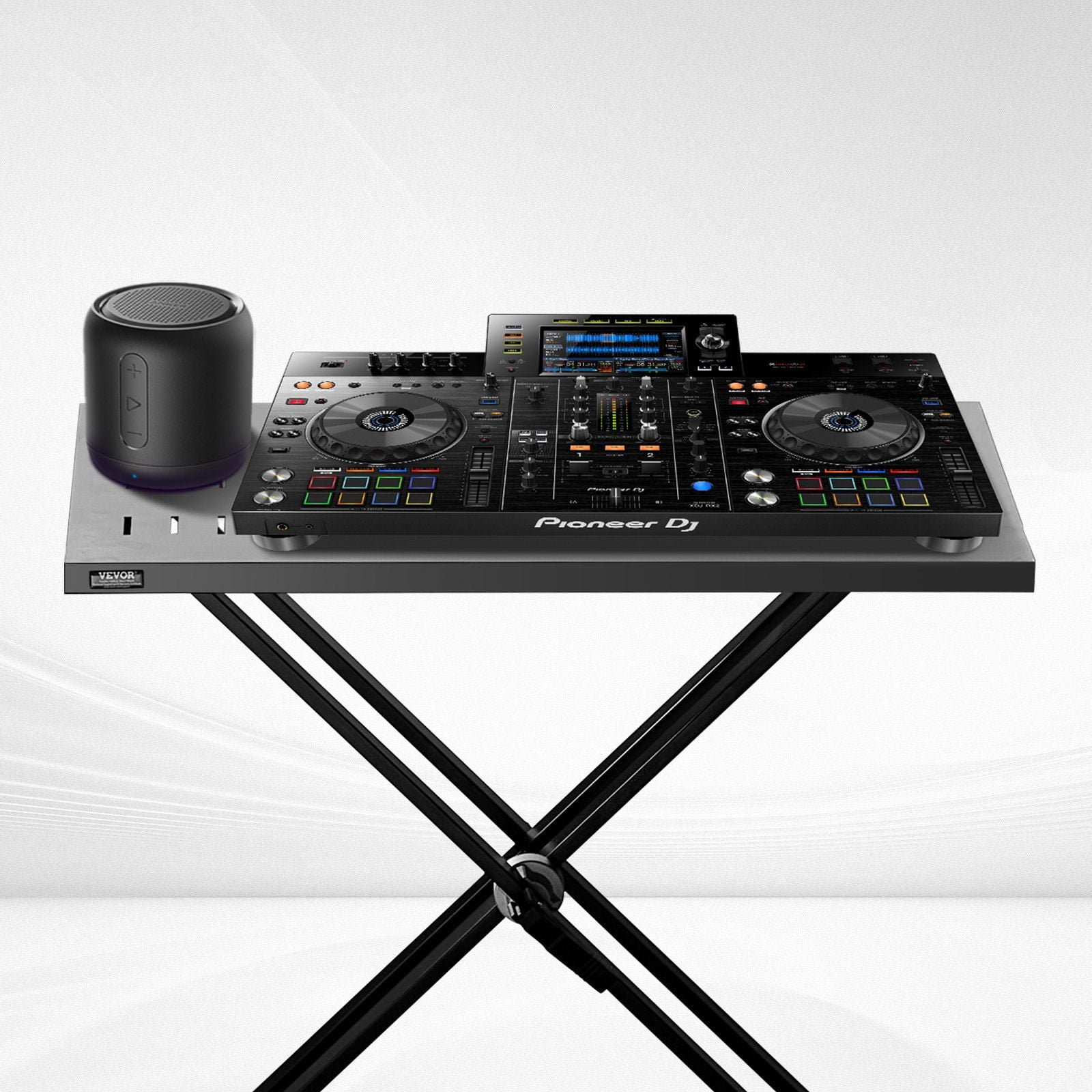 Double-X Braced DJ Table, Height Adjustable & Portable, Perfect for ...