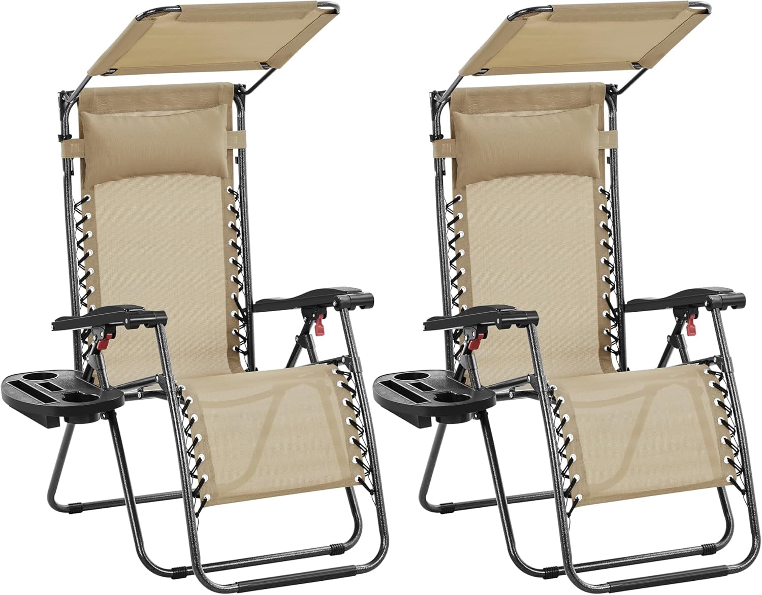 Double Zero Gravity Recliner Chairs, Adjustable Backrest with Sun ...