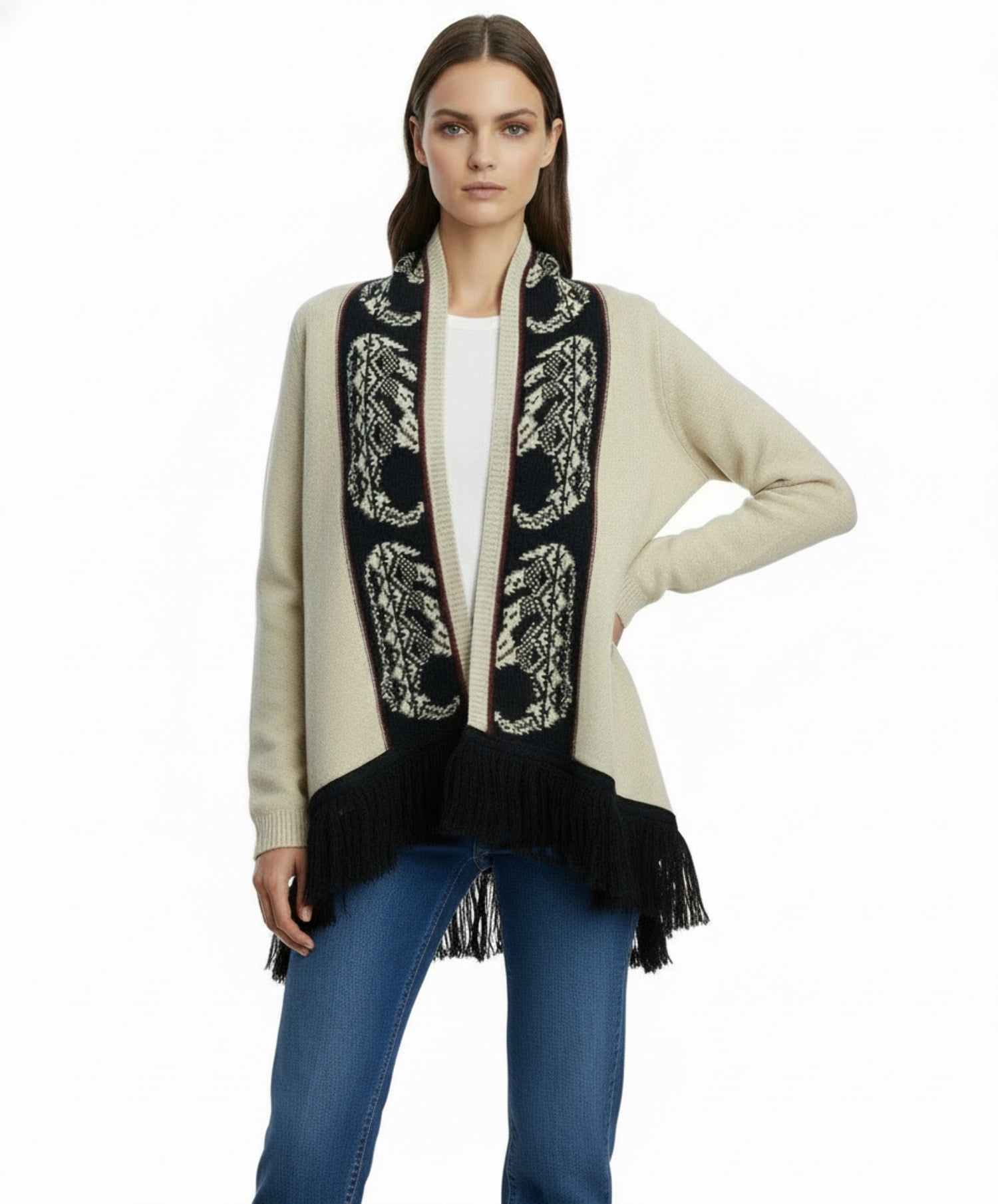 Double Zero Long Fringe Cardigan Sweater - Walmart Business Supplies