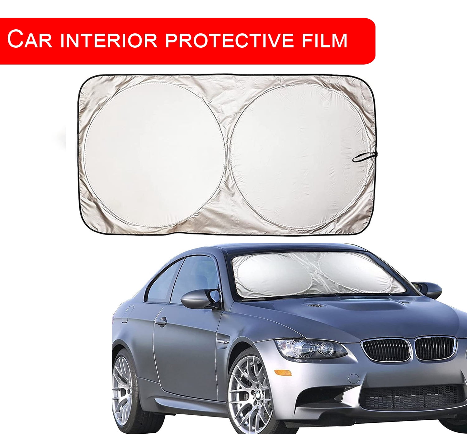 Double circle coated silver front cover summer car shade shade 150*70cm ...