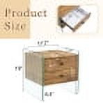 Double-drawer bedside table. The board surface is MDF sticker, and both sides are transparent ...