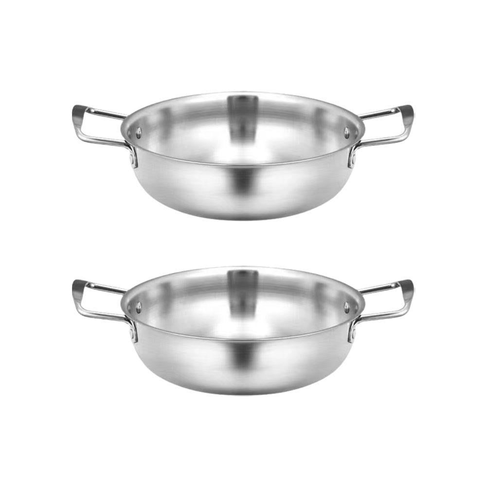 Double handle frying pan stainless steel ramen pot army hot pot GXS ...