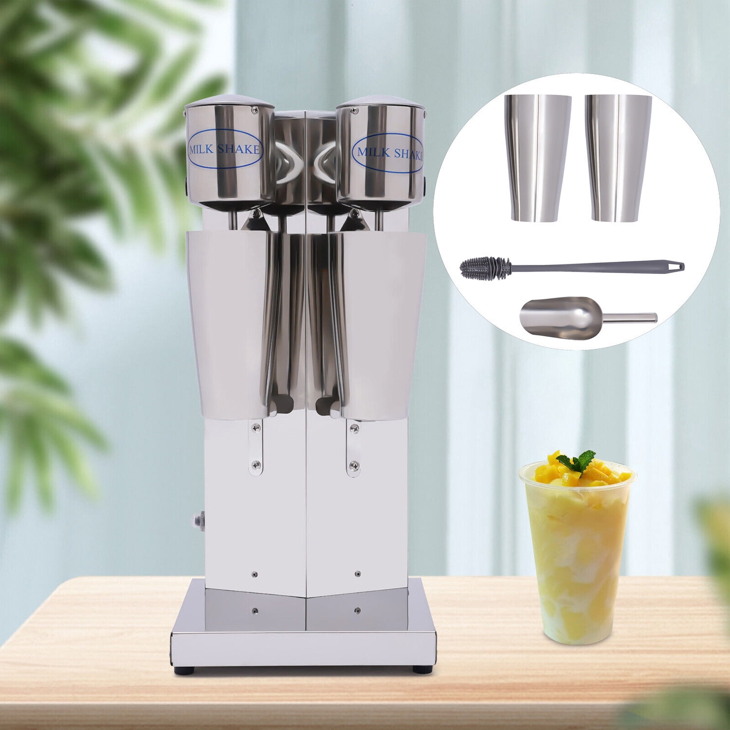 Double-head Electric Milk Shaker Silver Commercial Milk Shaking ...