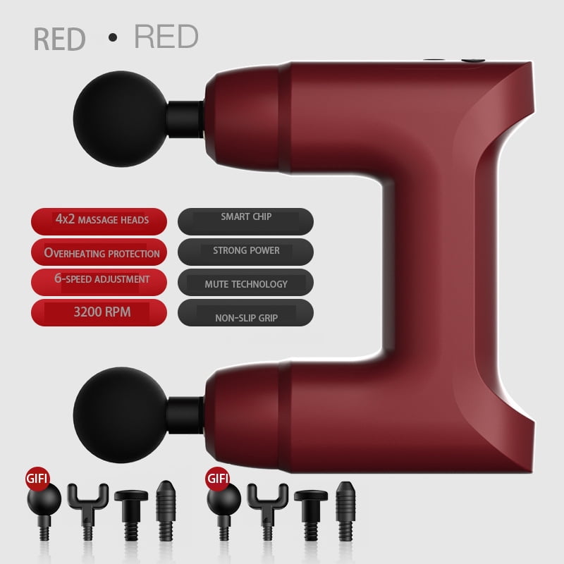 Double head electric massage gun deep nuscle tissue relaxation ...