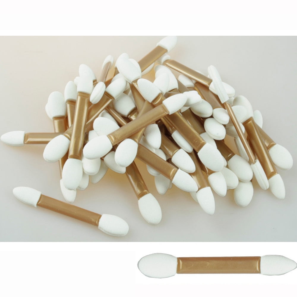 Double-headed Foam Eyeshadow Brush - Golden Cosmetic Sponge Stick for ...