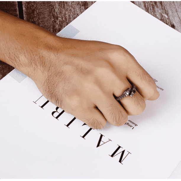 Double-headed Snake Ring Retro Personality Snake-shaped Retro Hipster ...