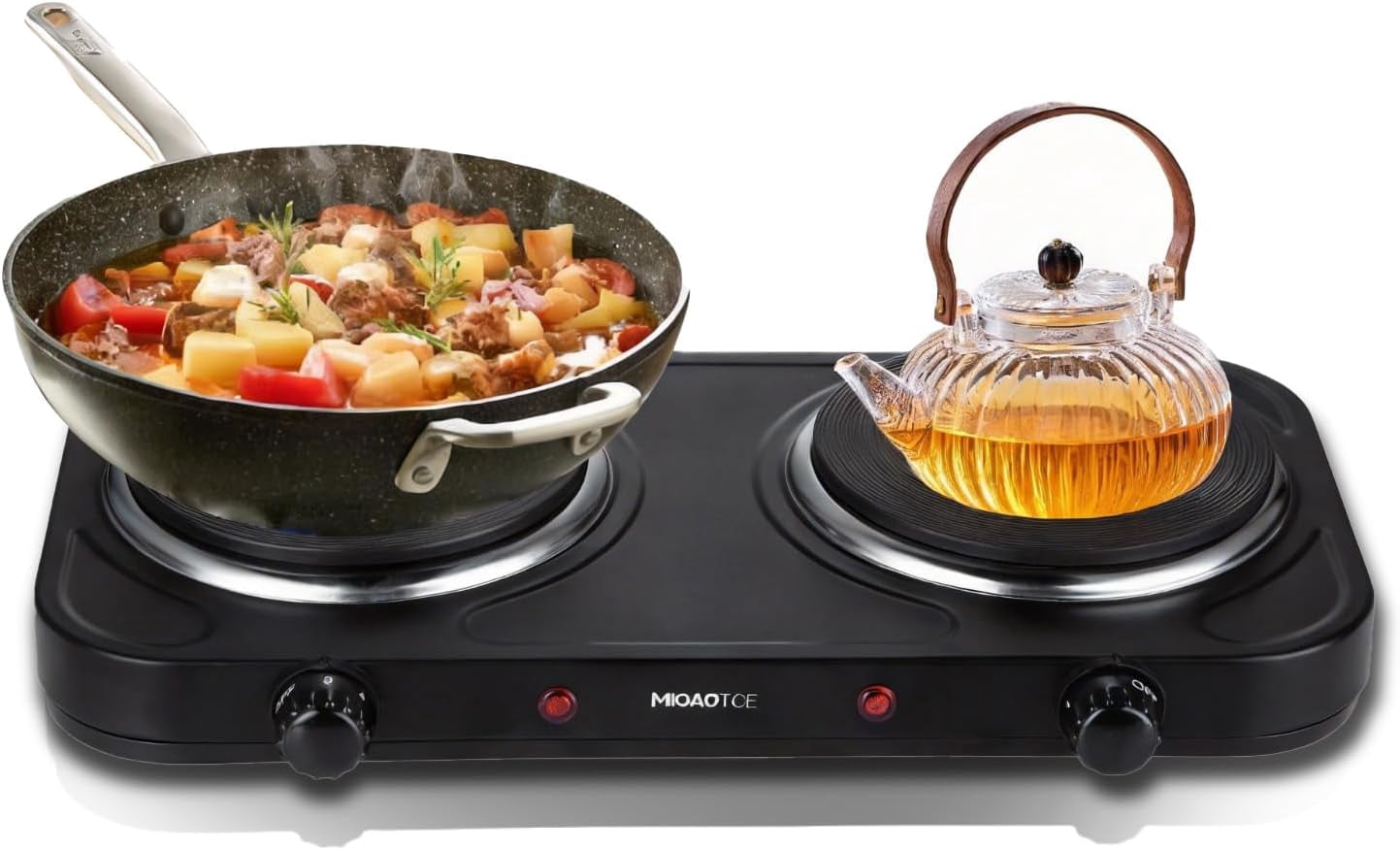 Double-headed cast iron stove, 1800-watt electric hot plate, with ...