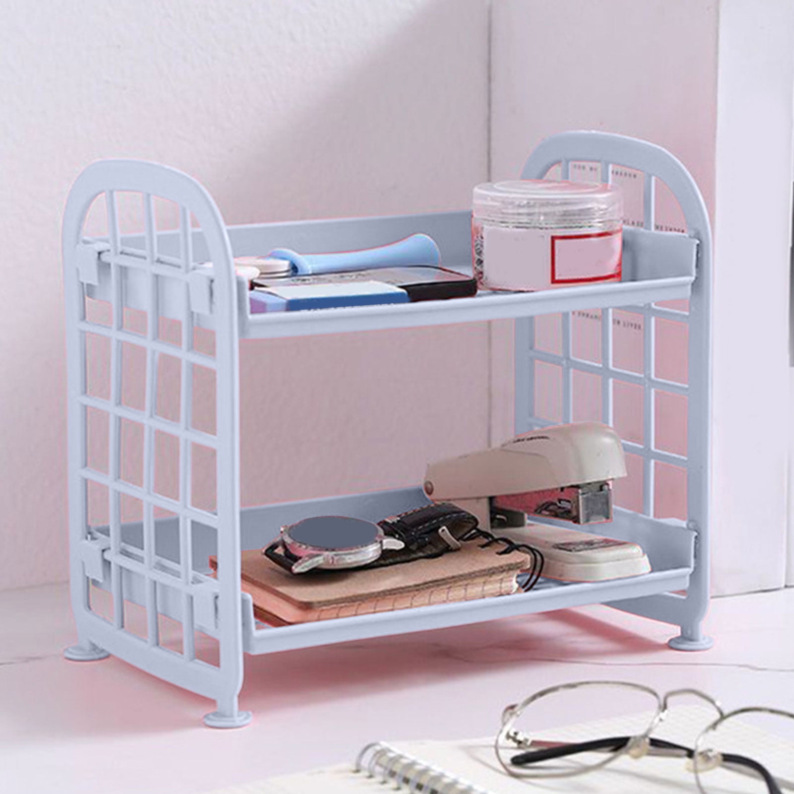 Double-layer Folding Storage Rack | for Home Desktop & Bathroom ...