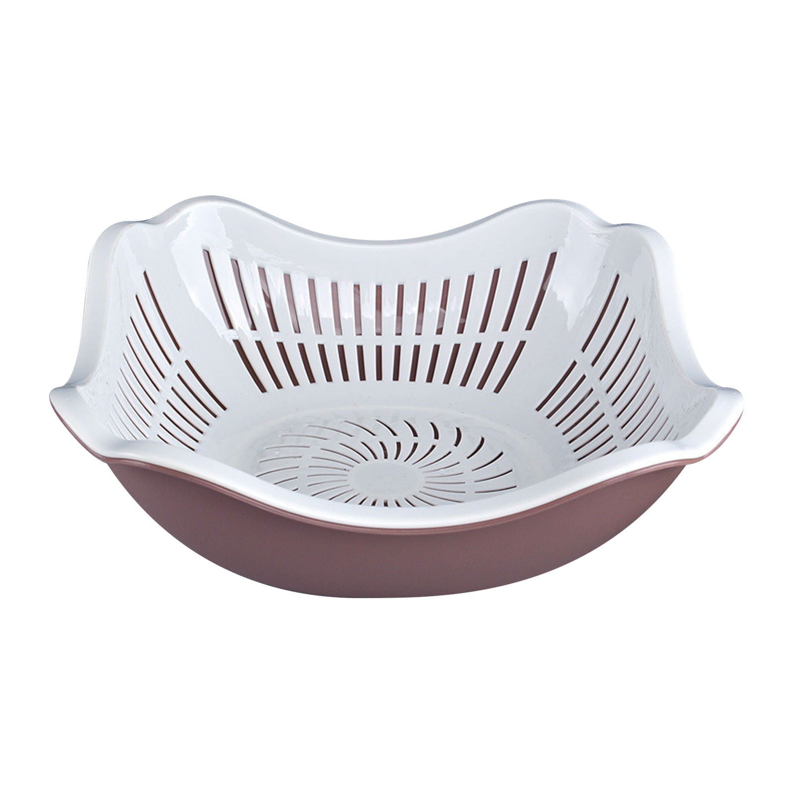 Double-layer Fruit Vegetable Basket Kitchen Wash Basin with Cover ...