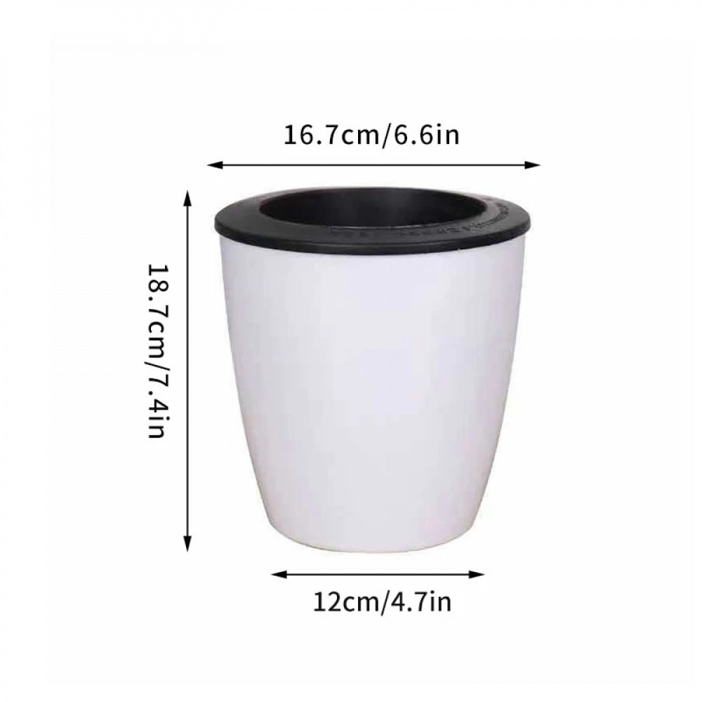 Double-layer Round Flowerpot Lazy Flower Pots Hydroponic Plastic ...