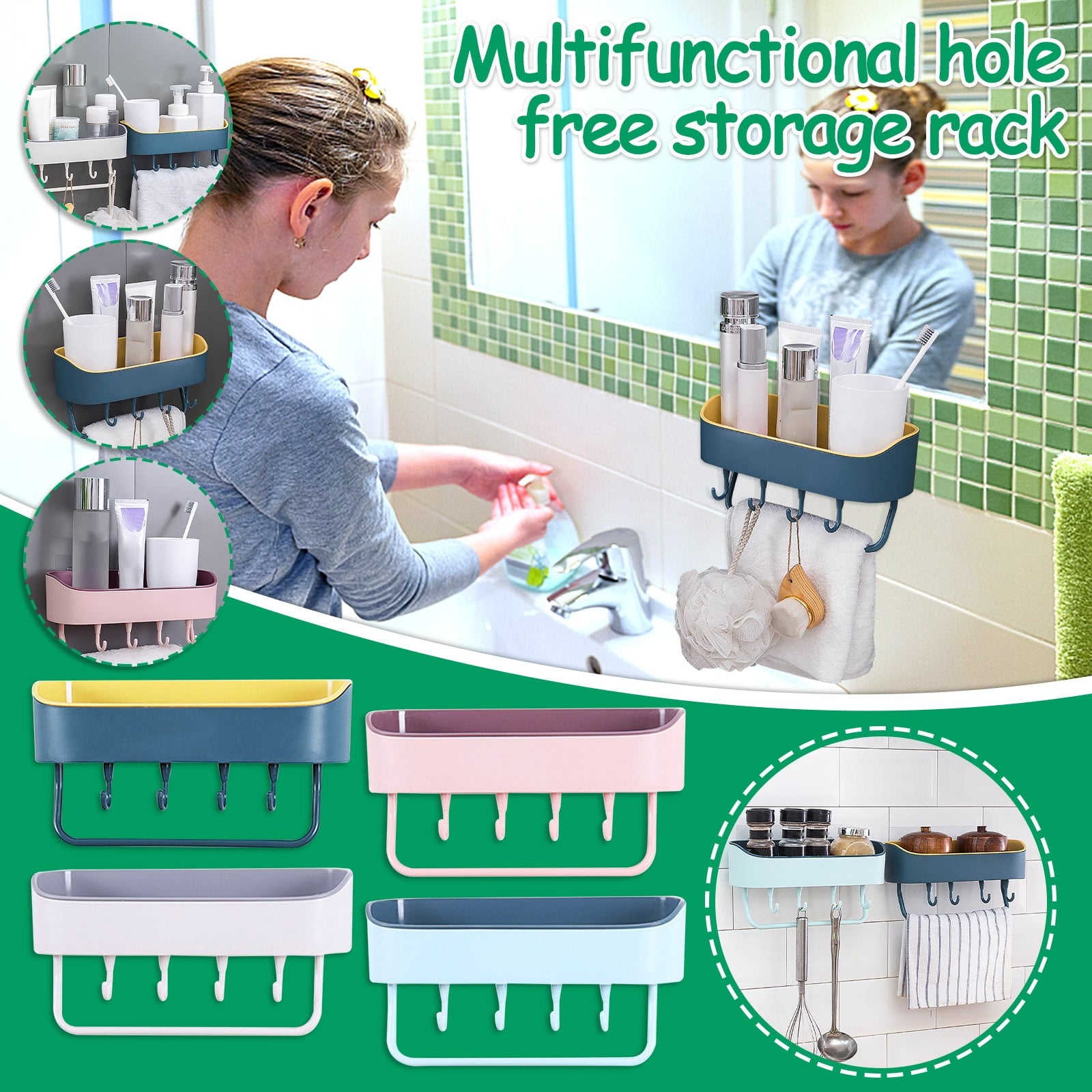 Double-layer Sink Draining Basket, Stainless Steel Pool Sponge Rack, 2 ...