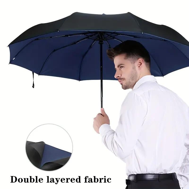Double-layer Travel Compact Umbrella – Windproof Inverted Folding, 10 ...