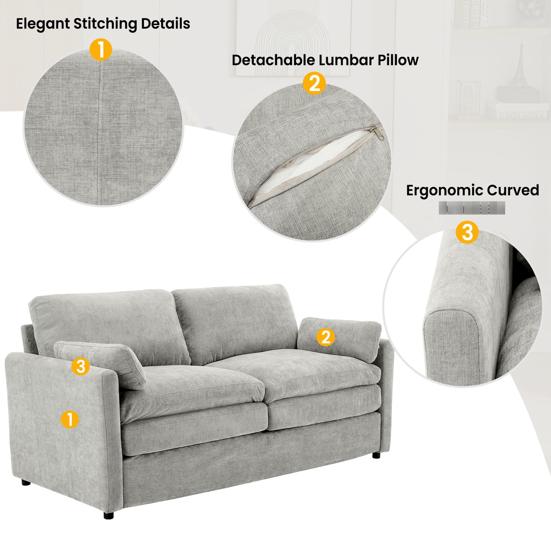 Double - layer cushion, elegant stitching | Suitable for various rooms ...