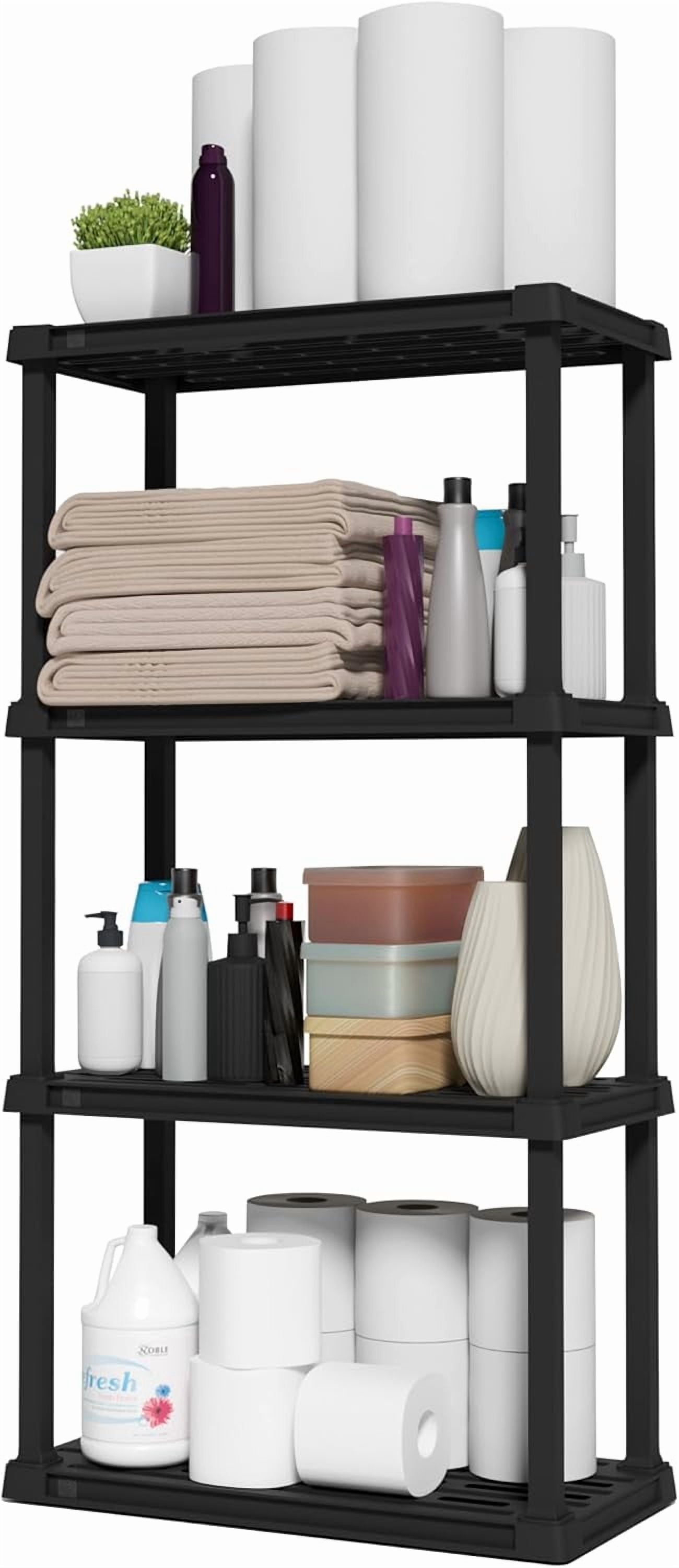 Double-layer lightweight plastic storage rack, 100 lbs capacity ...