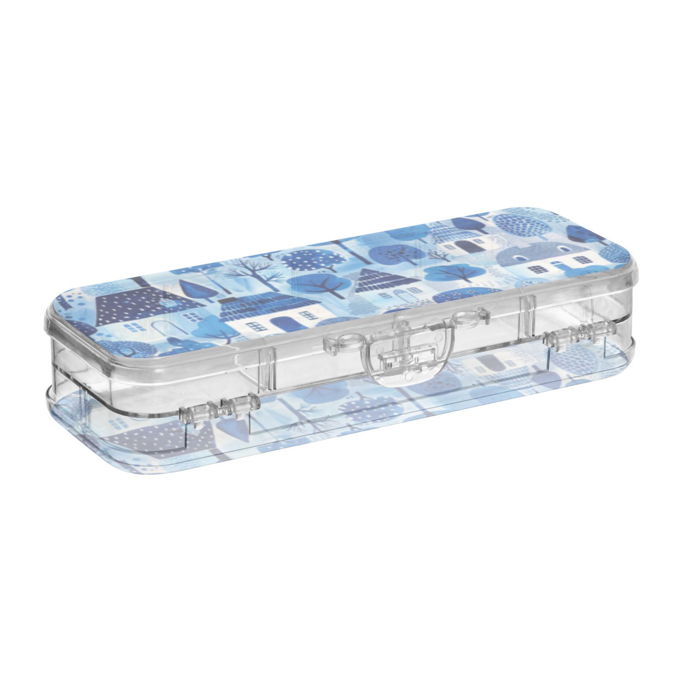Double-layer transparent PET plastic printed pen case, with freely ...