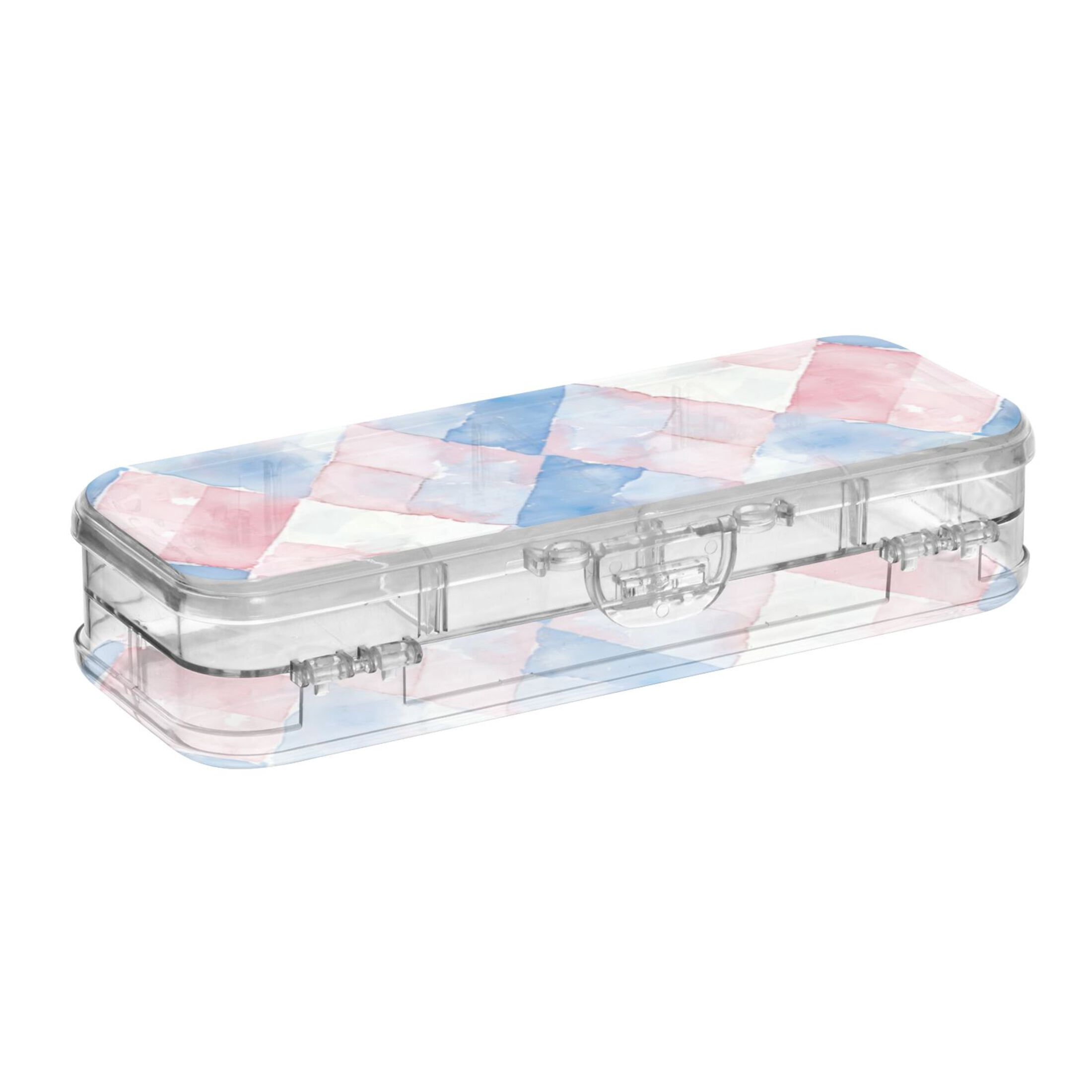 Double-layer transparent PET plastic printed pen case, with freely ...