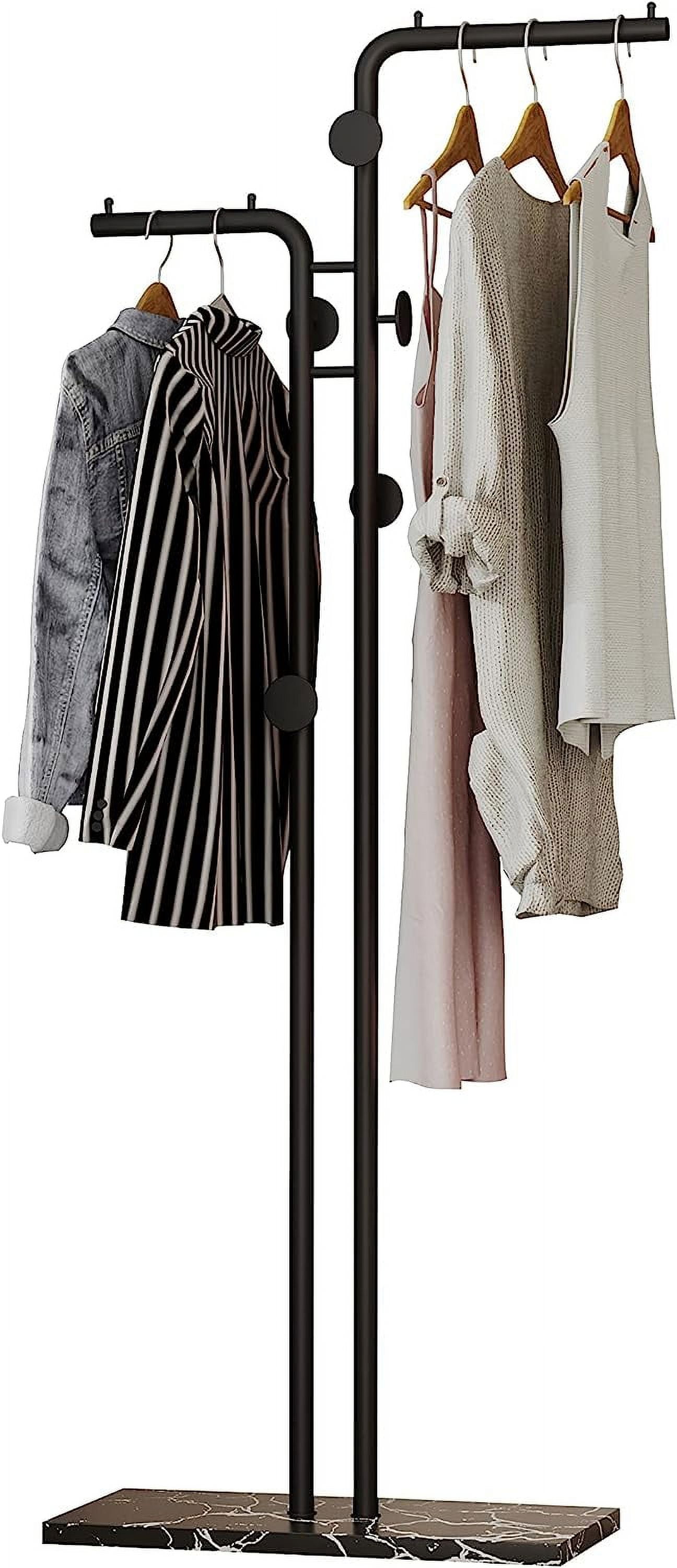 Double-pole Coat Rack Freestanding, Modern Metal Coat Racks Hanger ...