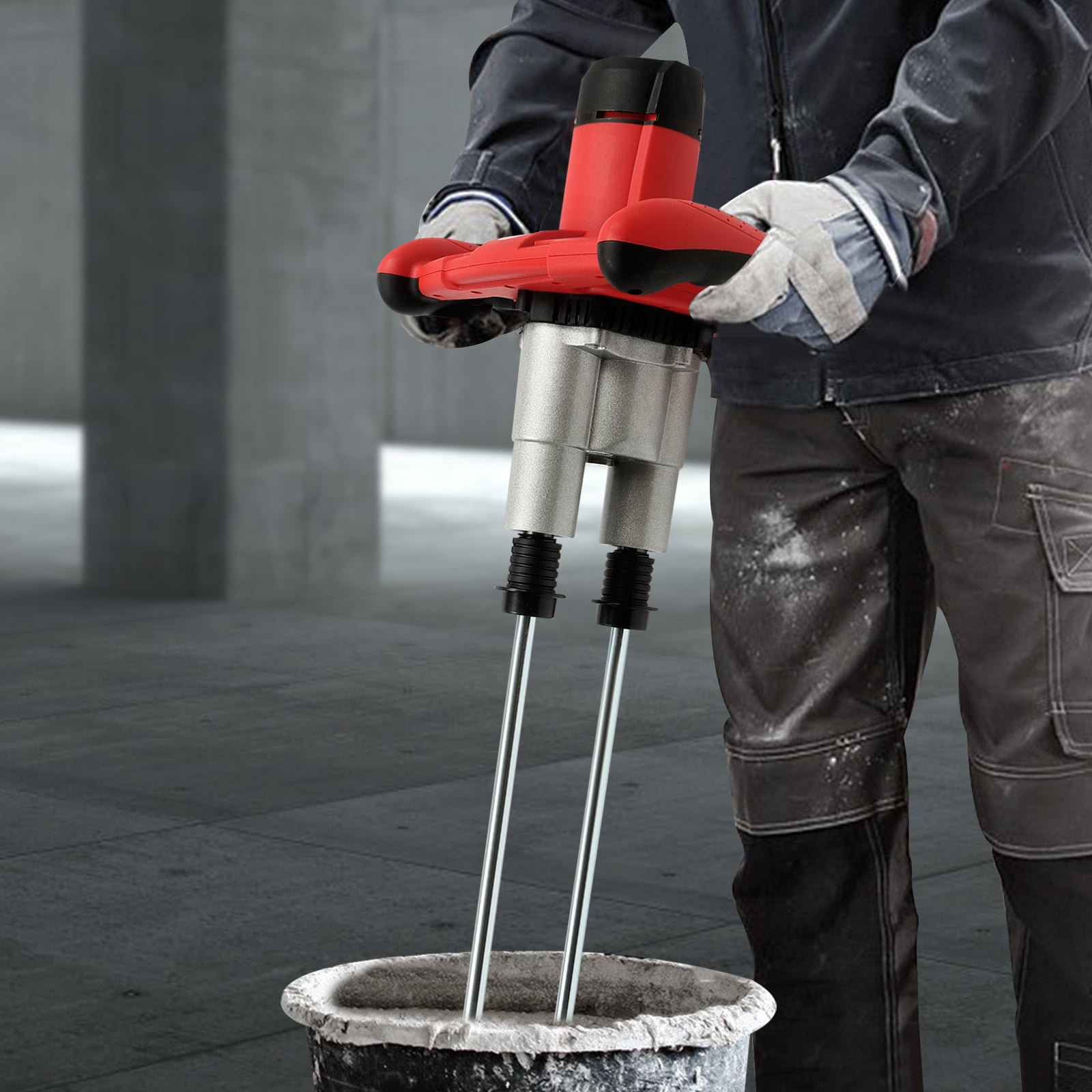 Double-pole Mortar Stirrer, 2800W Paint and Mortar Stirrer, 2-Gear ...
