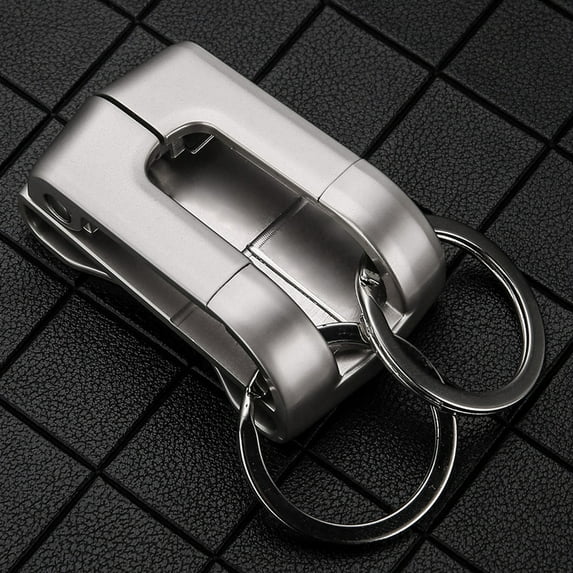 Double ring metal key chain double row anti-lost men's car waist key ...