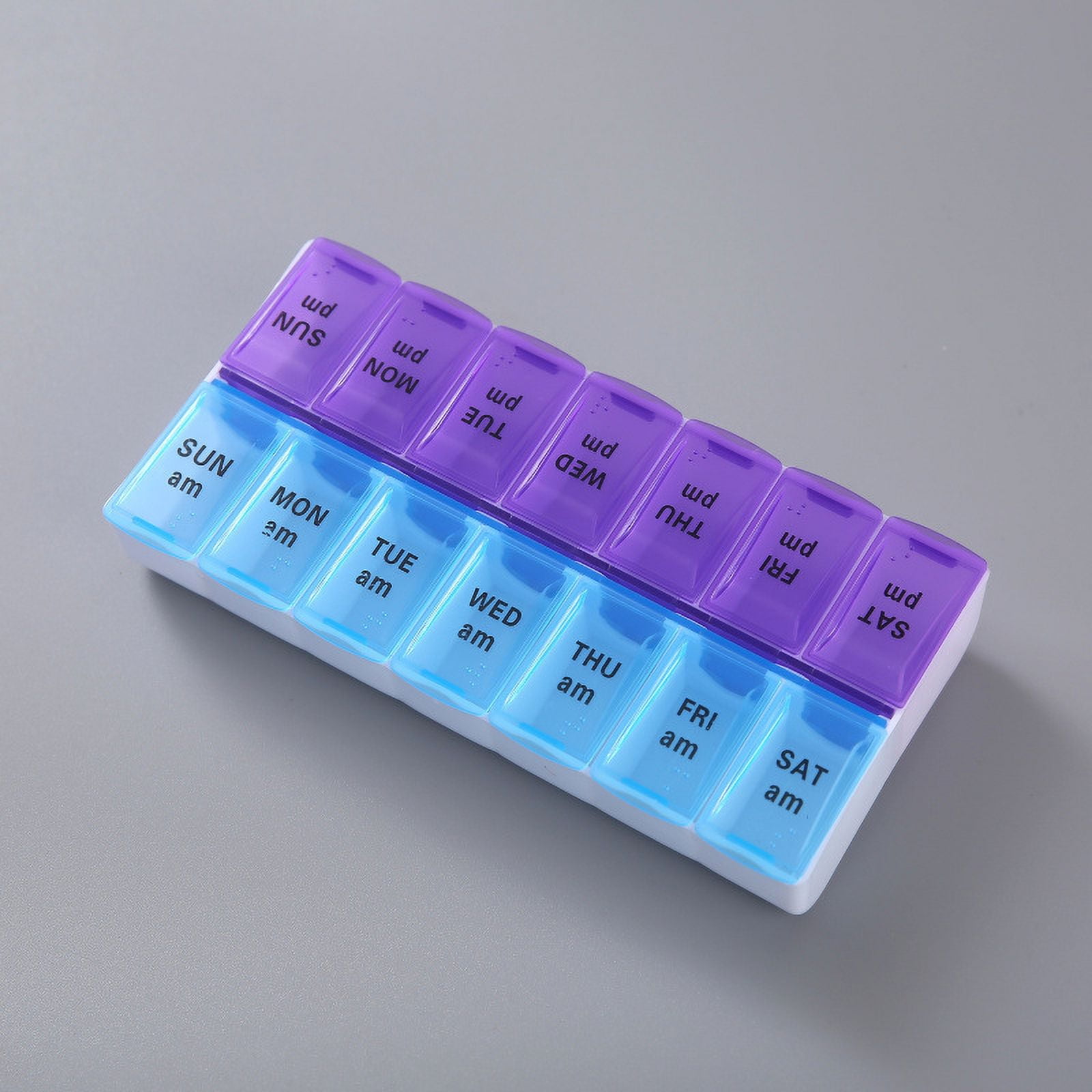 Double-row sub-packed small medicine box for seven days a week portable ...