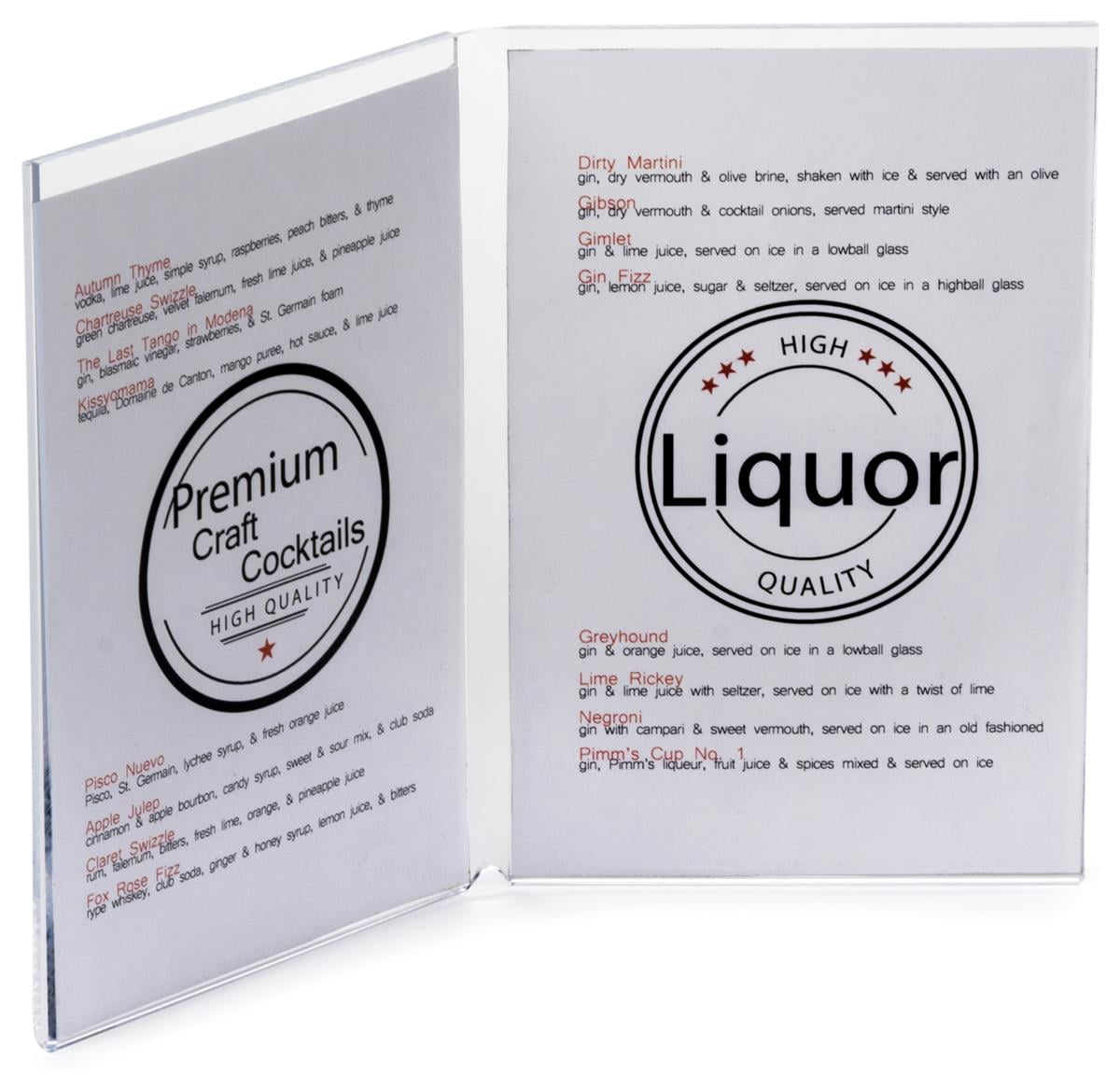 Double-sided Clear Acrylic Bi-fold Table Sign Displays 4 x 6-Inch ...