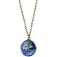 Double-sided Earth Glass Time Gemstone Ball Pendant Necklace Eight ...