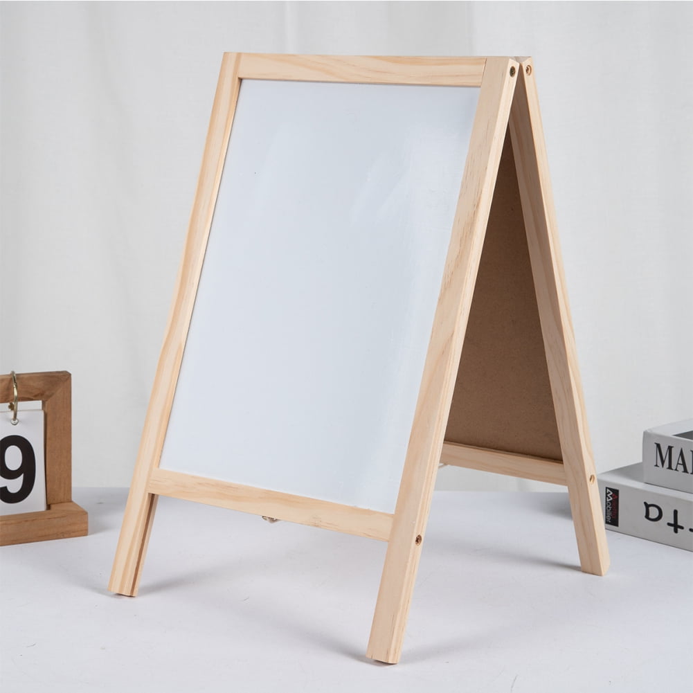Double-sided Foldable Easel Wooden Writing Board Blackboard Drawing ...