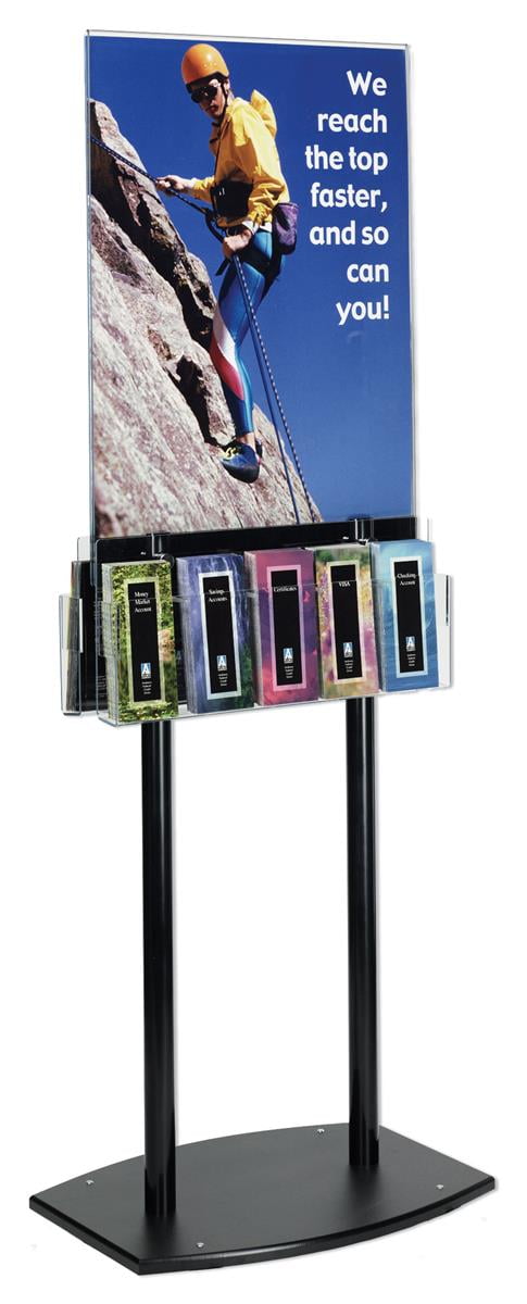 Double-sided Poster Frame And Literature Rack, Black Laminate Base ...