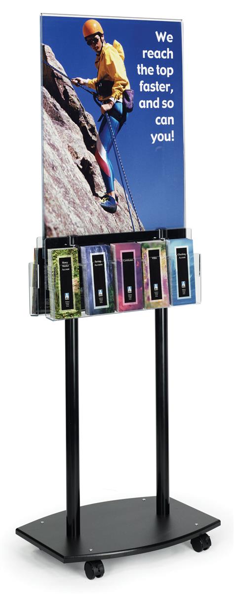 Double-sided Poster Frame And Literature Rack, Black Laminate Base ...