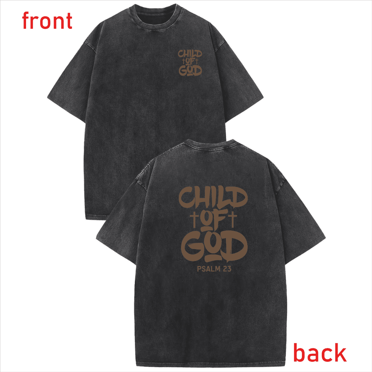 Double-sided Women Child of God Letter Graphic Effortless Everyday Tee ...