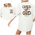 Double-sided Women Child of God Letter Graphic Tee T Shirt Top ...