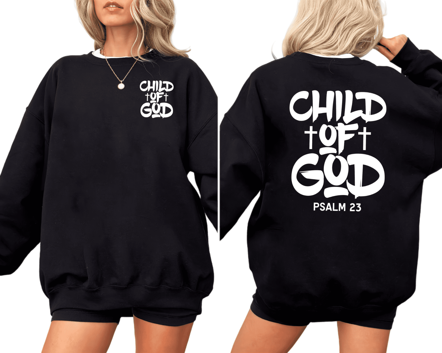 Double-sided Women Fashion Child of God Graphic Tee Relaxed T Shirt Top ...