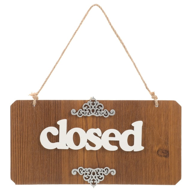Double-sided Wood Open Closed Business Sign Hanging Door Sign Double ...