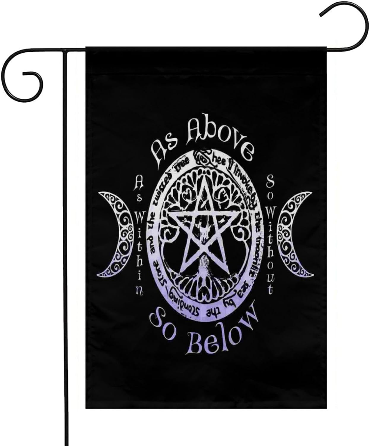 Double-sided garden flag Wiccan Pagan Witch Tripple Moon Pentagram-as ...