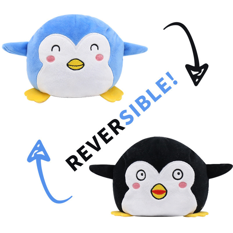 Double-sided penguin plush toy - Lovely sensory soothing doll, perfect ...