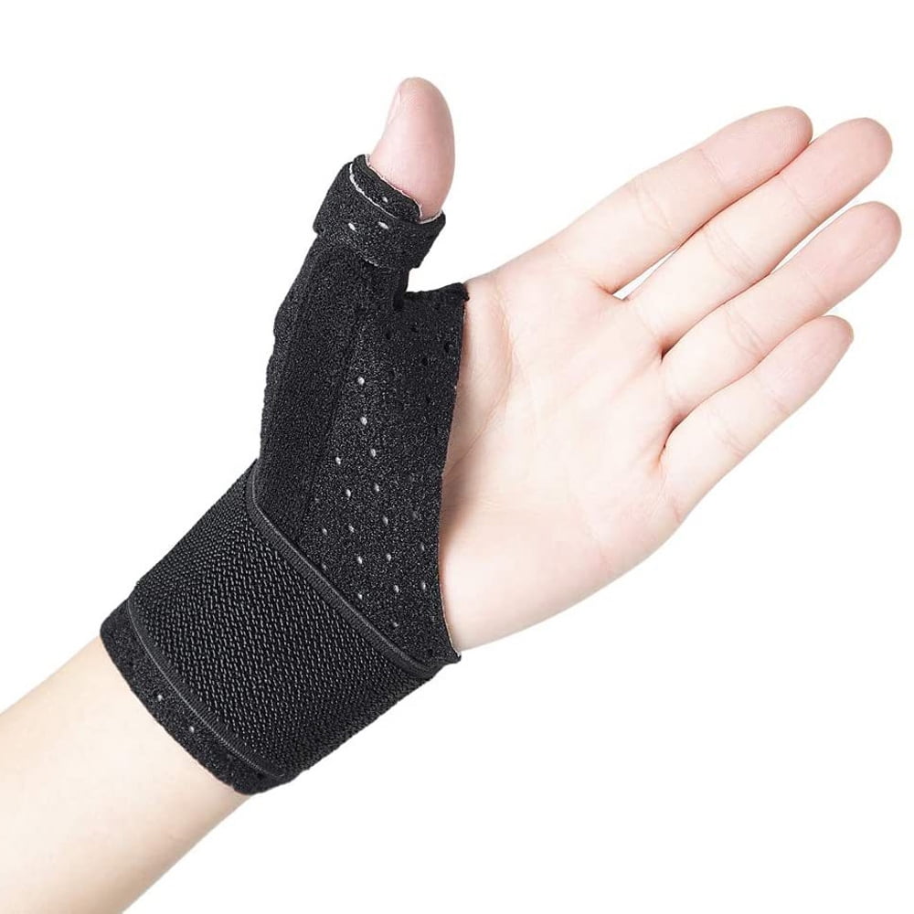 Double-sided thumb and wrist stabilization splint for sprain relief and ...