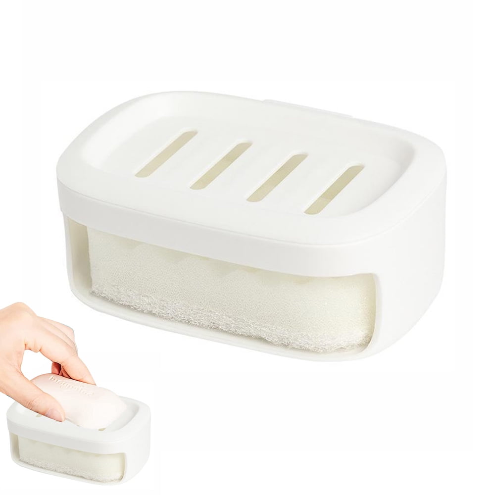 Double soap dish with drain, soap dish, container box, box holder ...