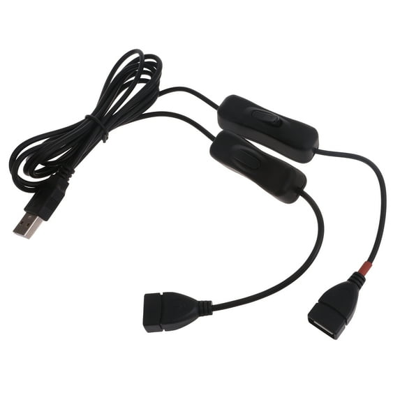 Double-switched USB Extension Cord Wire Y-splitter Cable Support for ...