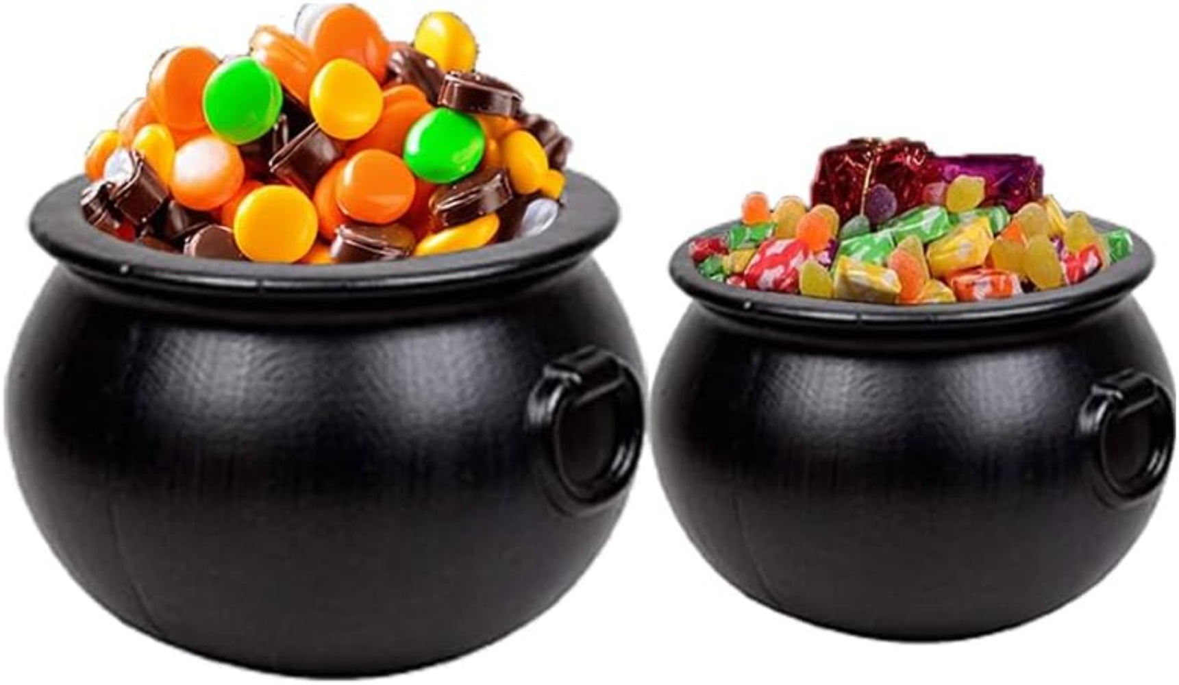 Double the Spooky Delight: PMU Halloween Black Plastic Witch Cauldron ...
