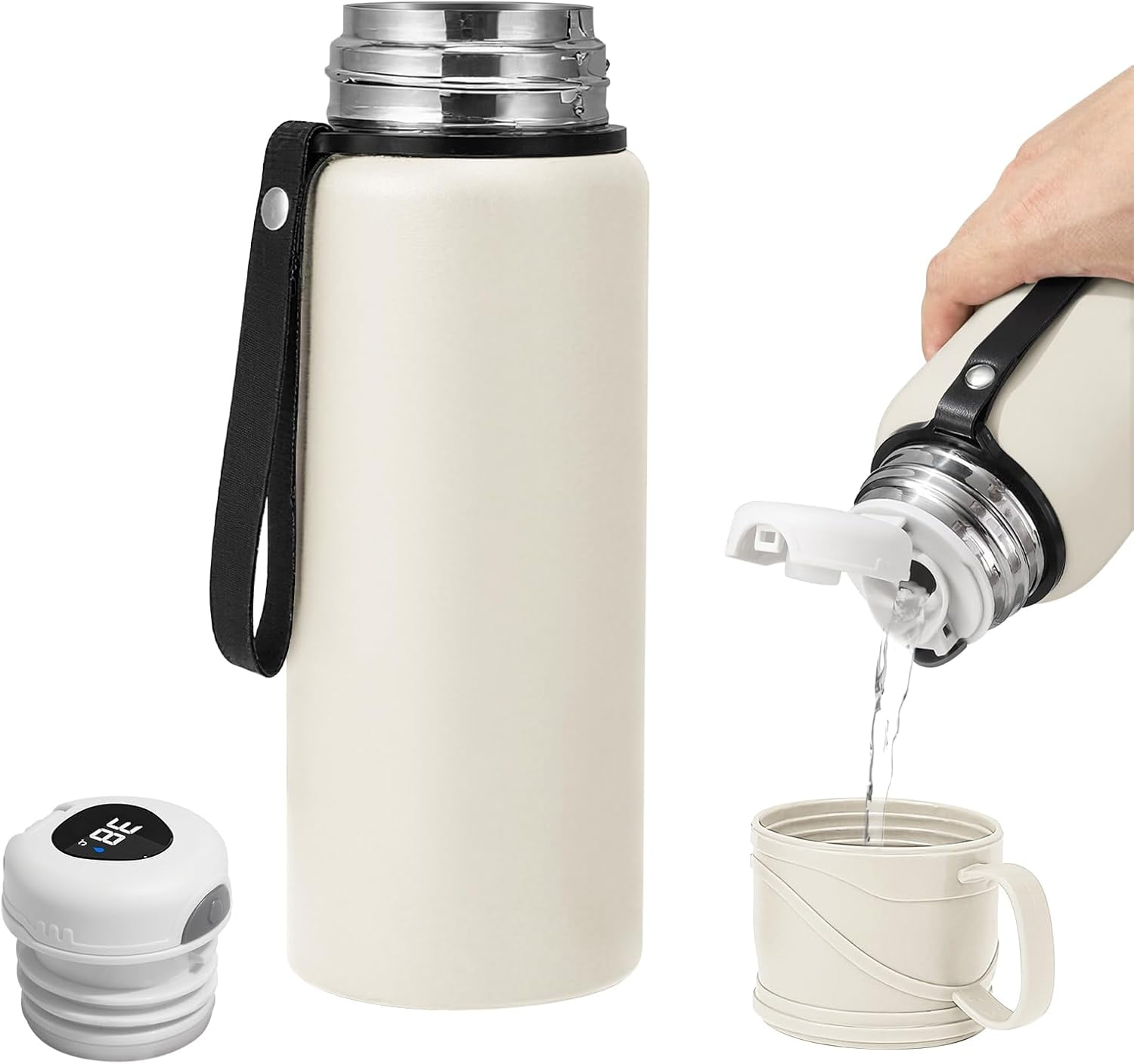 Double wall vacuum Leakproof stainless steel wide mouth insulated water ...